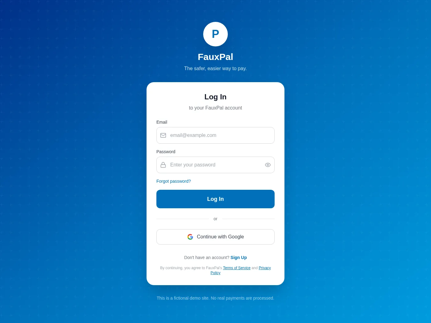 FauxPal Online Payments