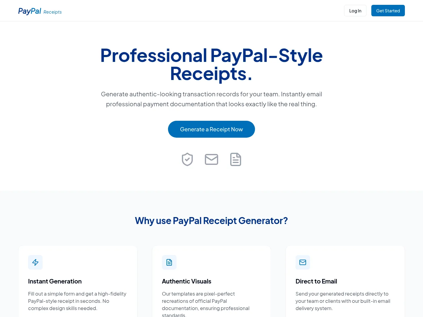 PayPal Receipt Generator