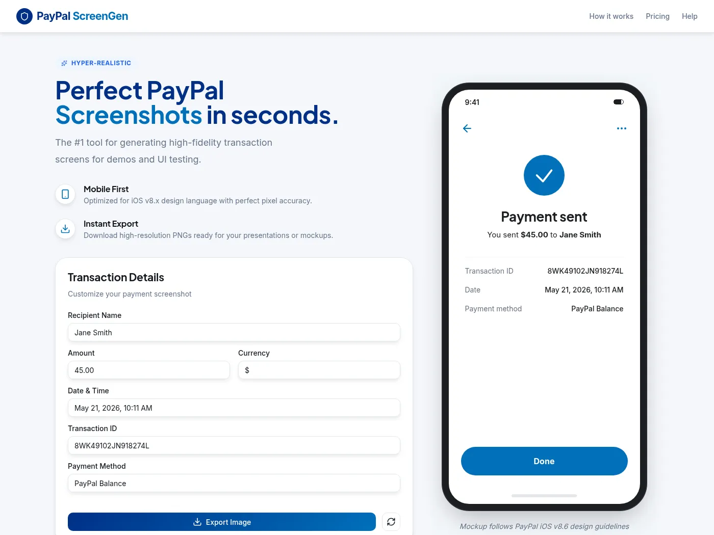 PayPal ScreenGen