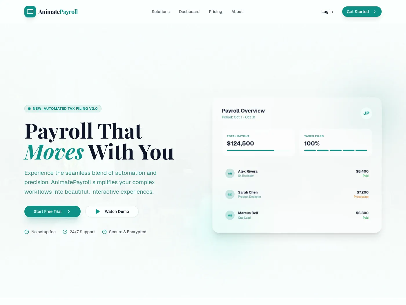 AnimatePayroll Web Portal