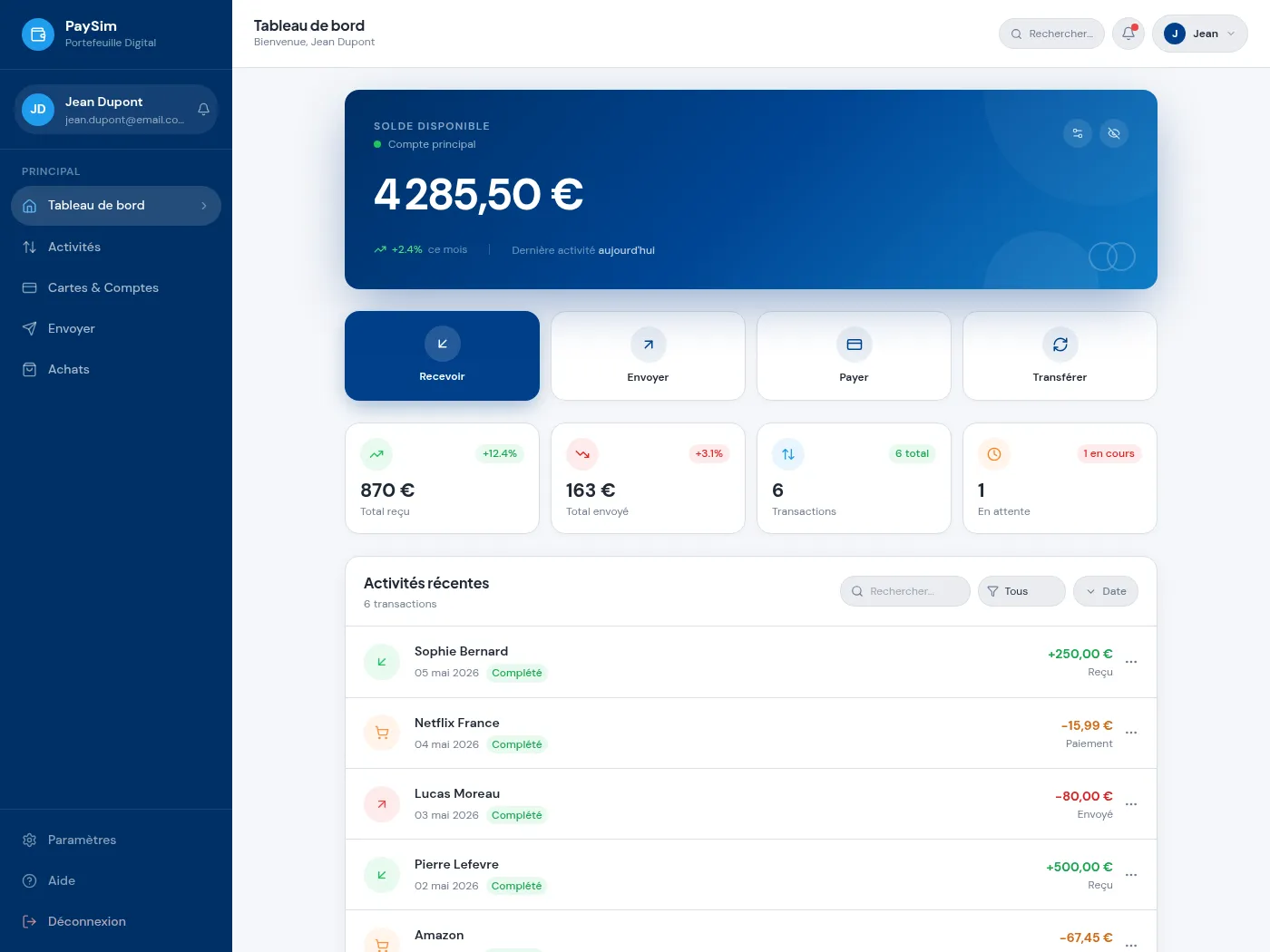 PaySim Wallet