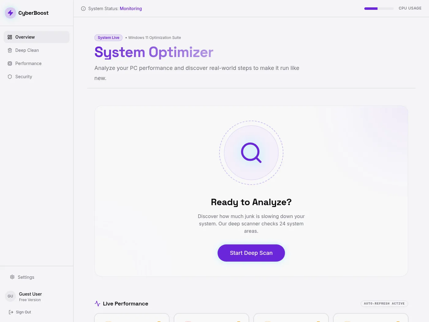 PC Cleaner Web App