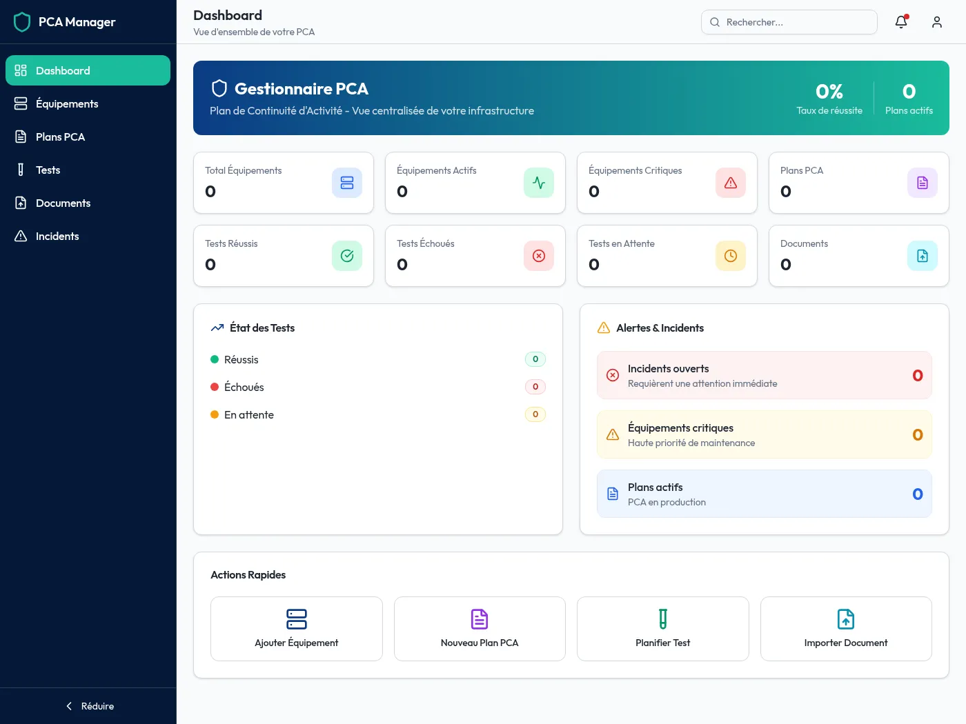 PCA Manager Dashboard