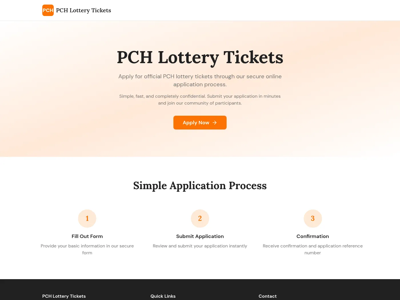 PCH Lottery Tickets Portal