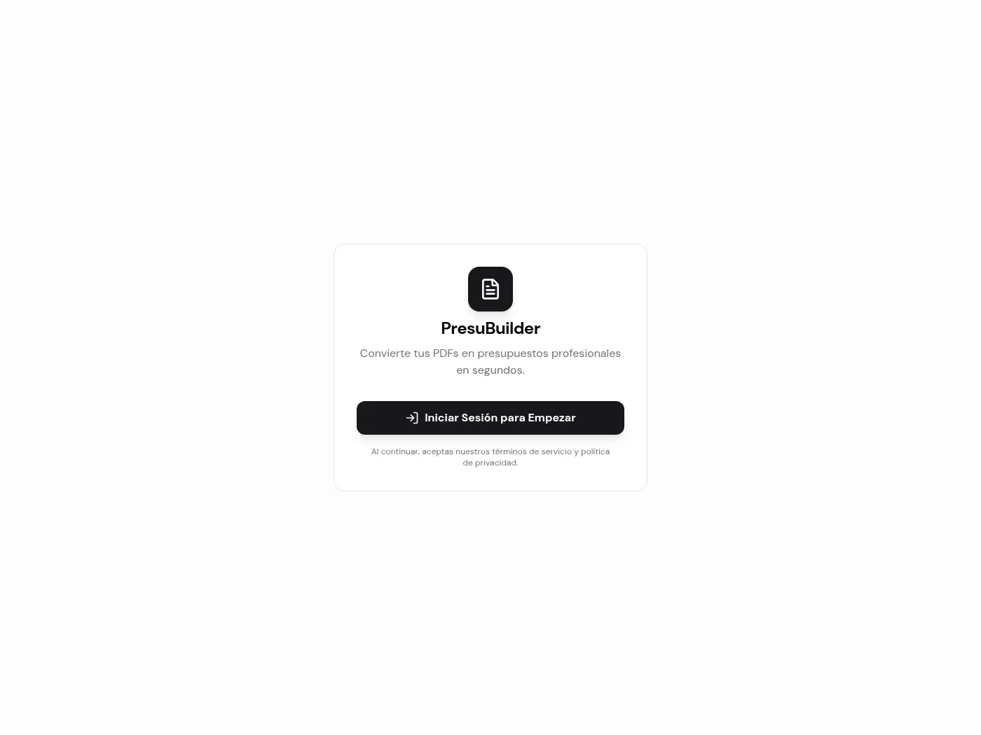 PDF Budget Builder