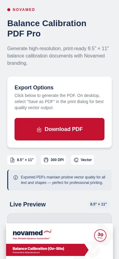 Balance Calibration PDF Pro