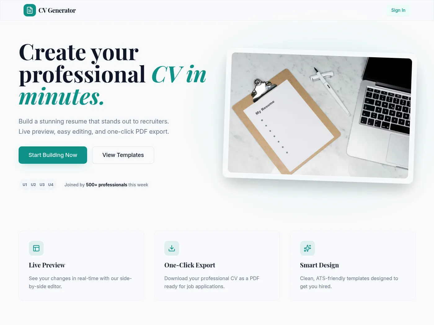 PDF CV Generator