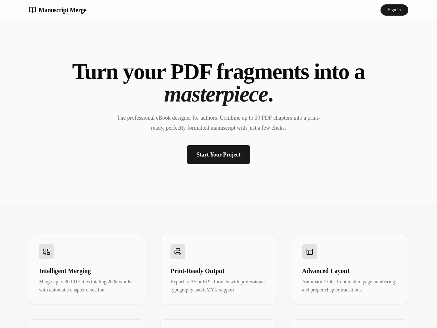 PDF Merge eBook Designer