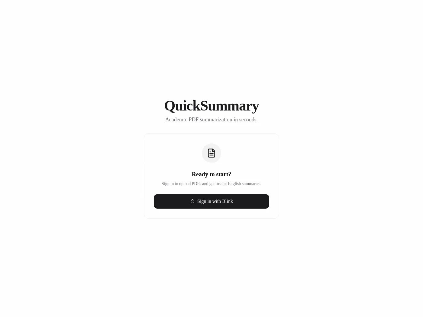Quick PDF English Summarizer