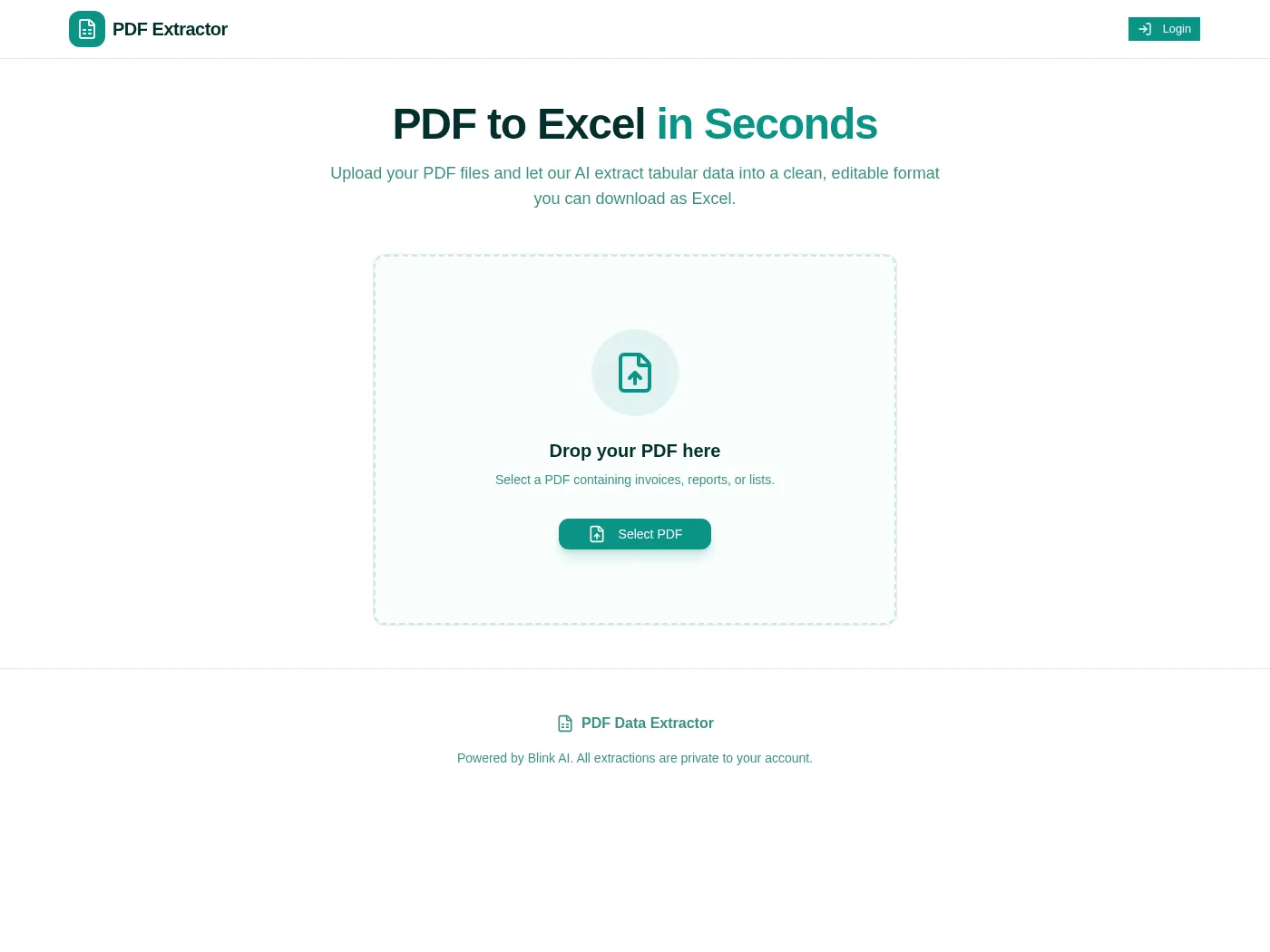 PDF to Excel Extractor
