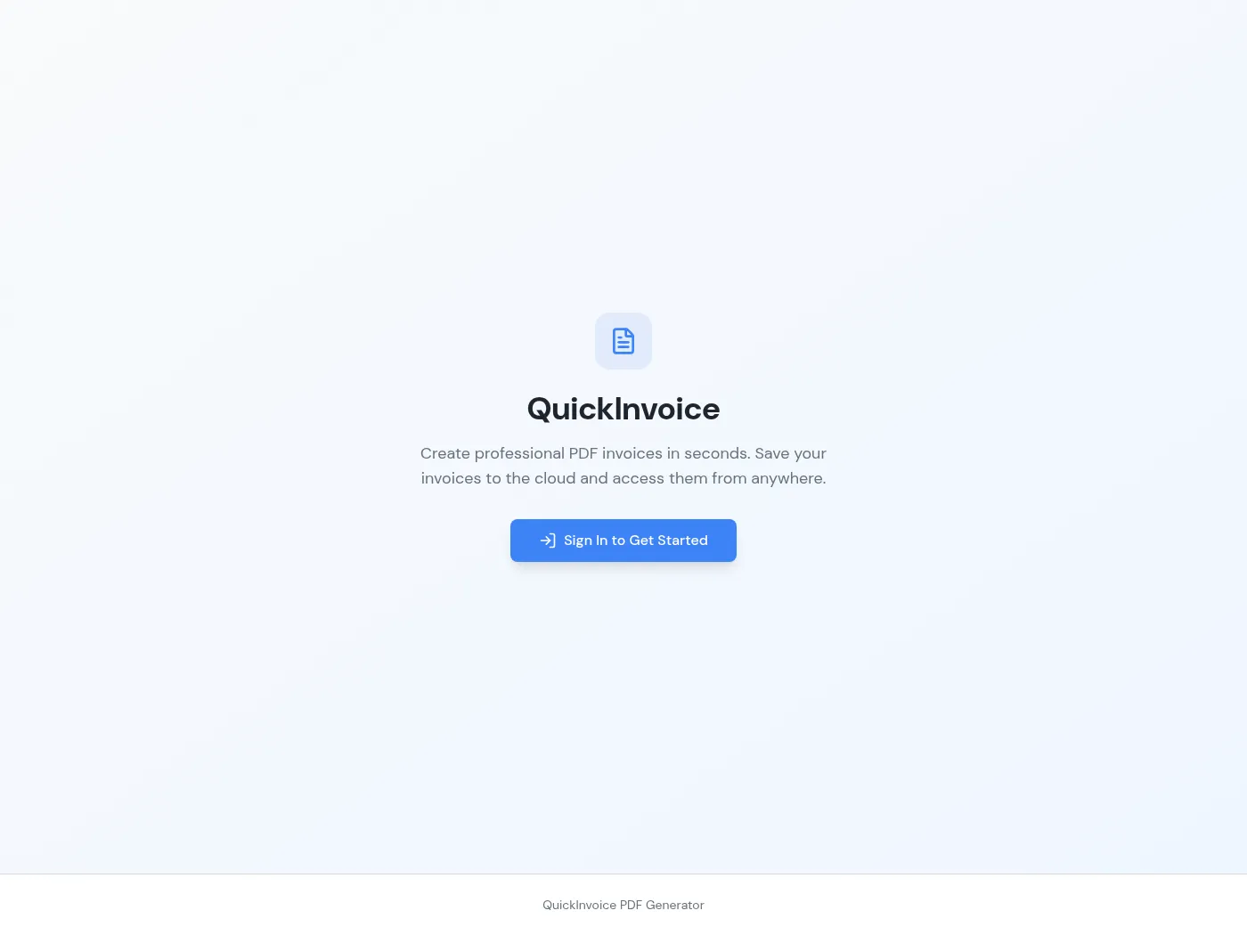 QuickInvoice PDF Generator