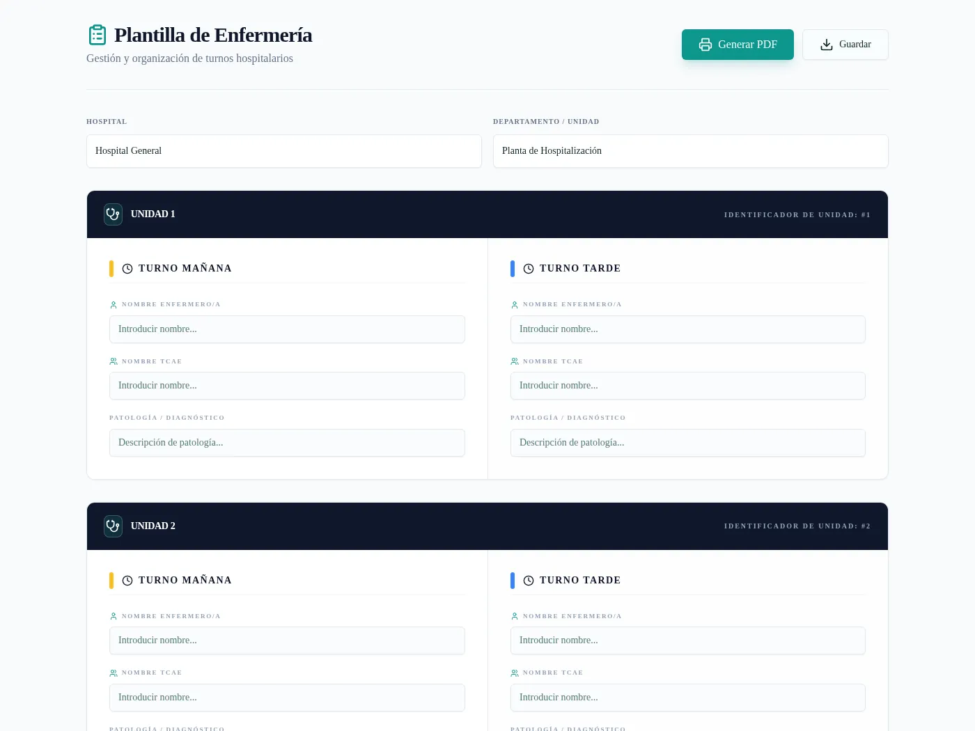 Editable PDF Nurse Template