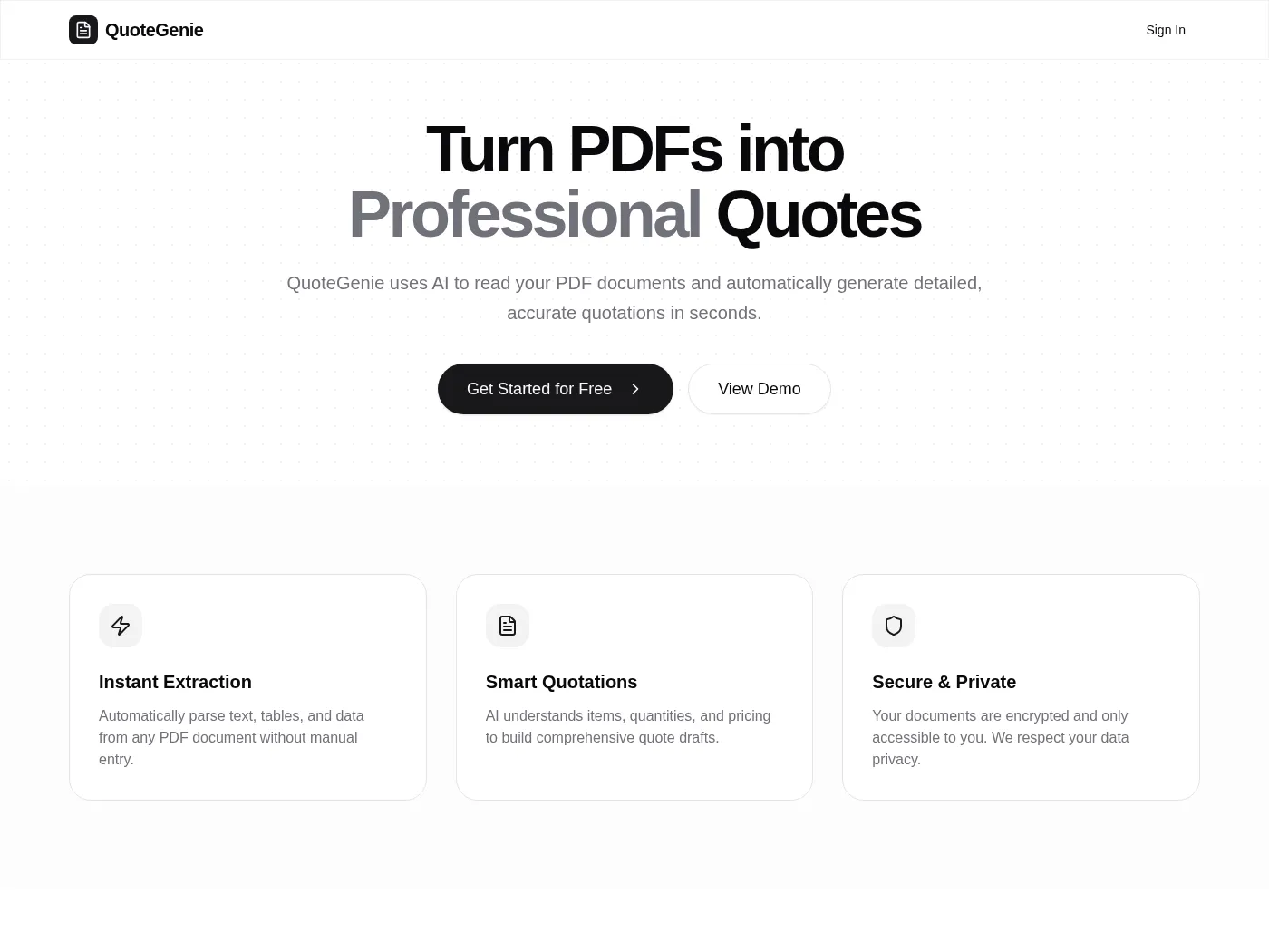 QuoteGenie AI Platform