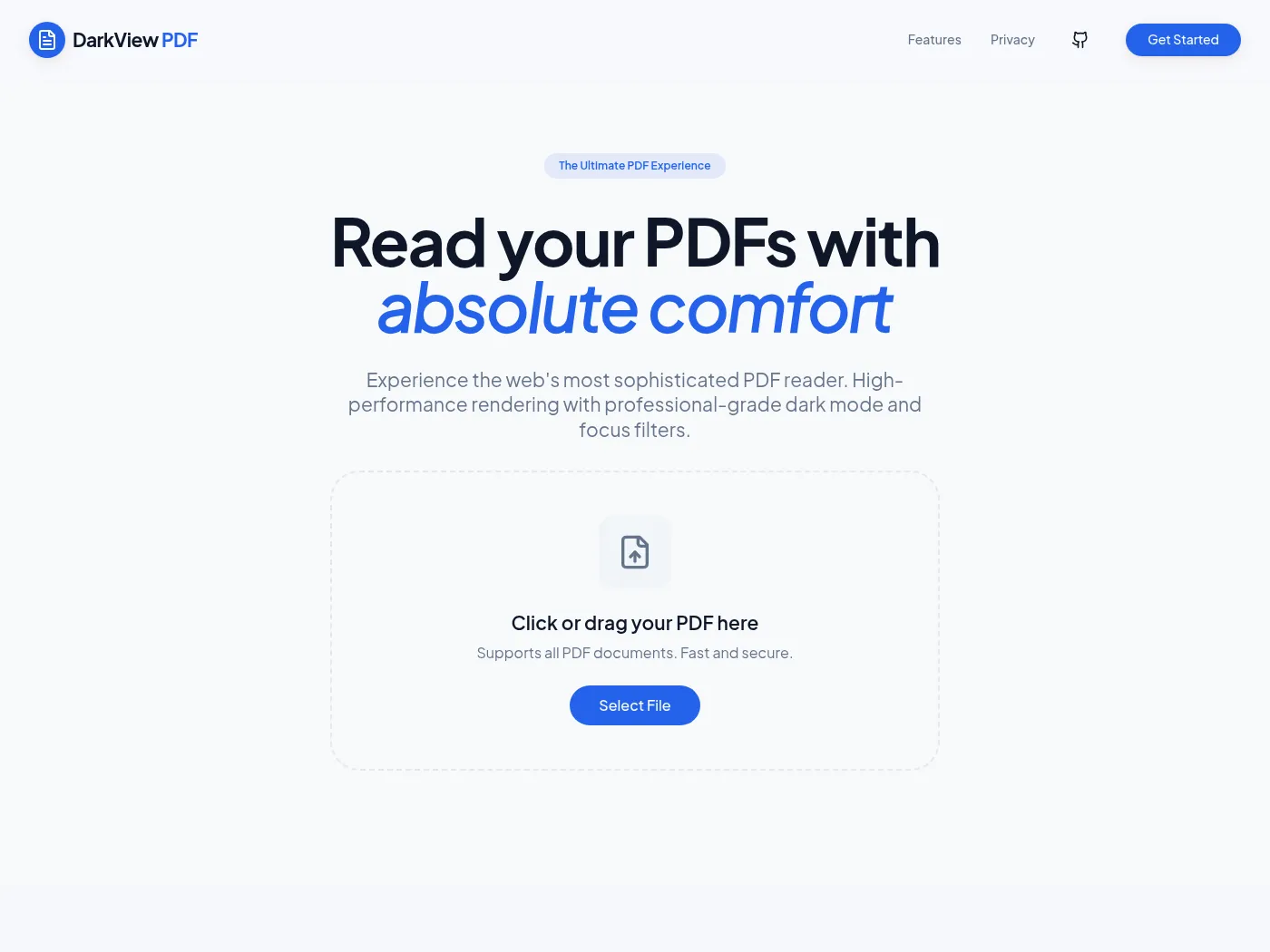 Dark Mode PDF Reader
