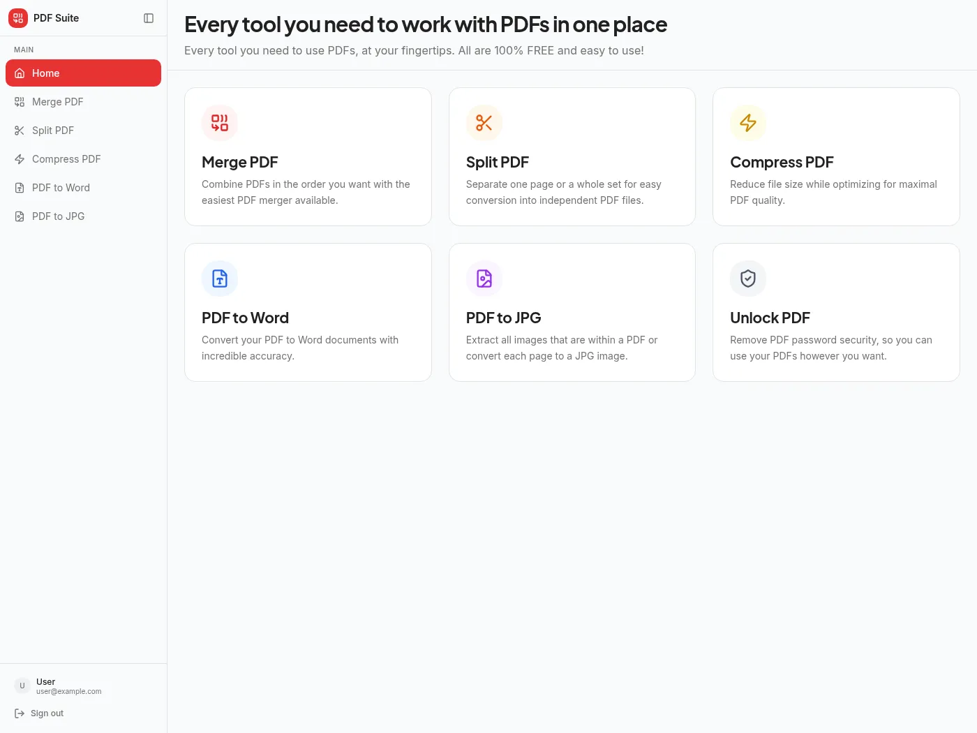 PDF Suite Web Clone