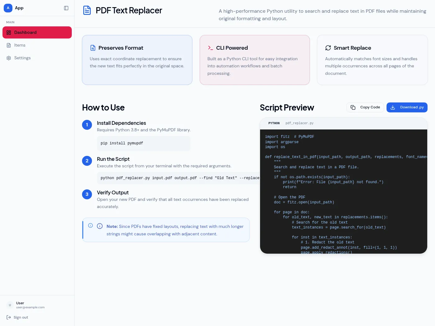 PDF Text Replacer