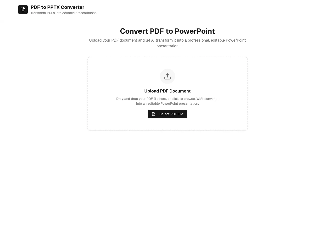 PDF to PPTX Converter