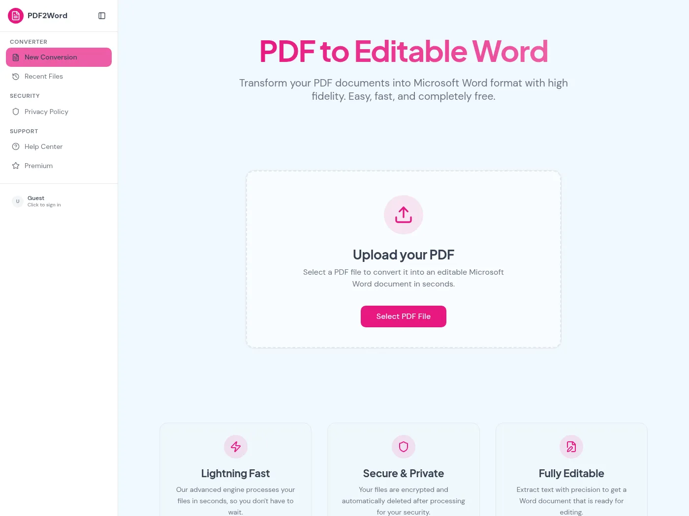 PDF to Word Converter