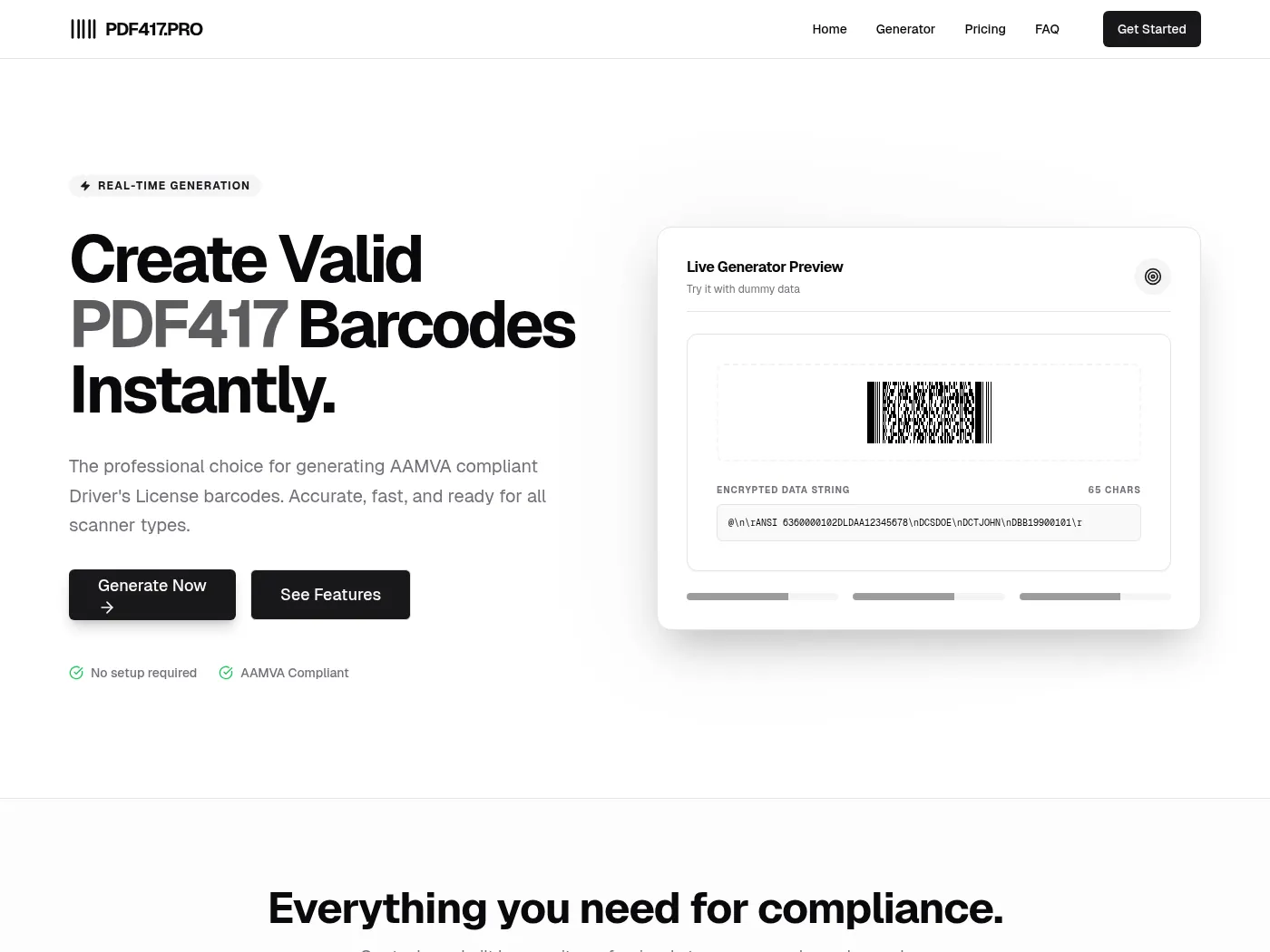 PDF417 Barcode Generator