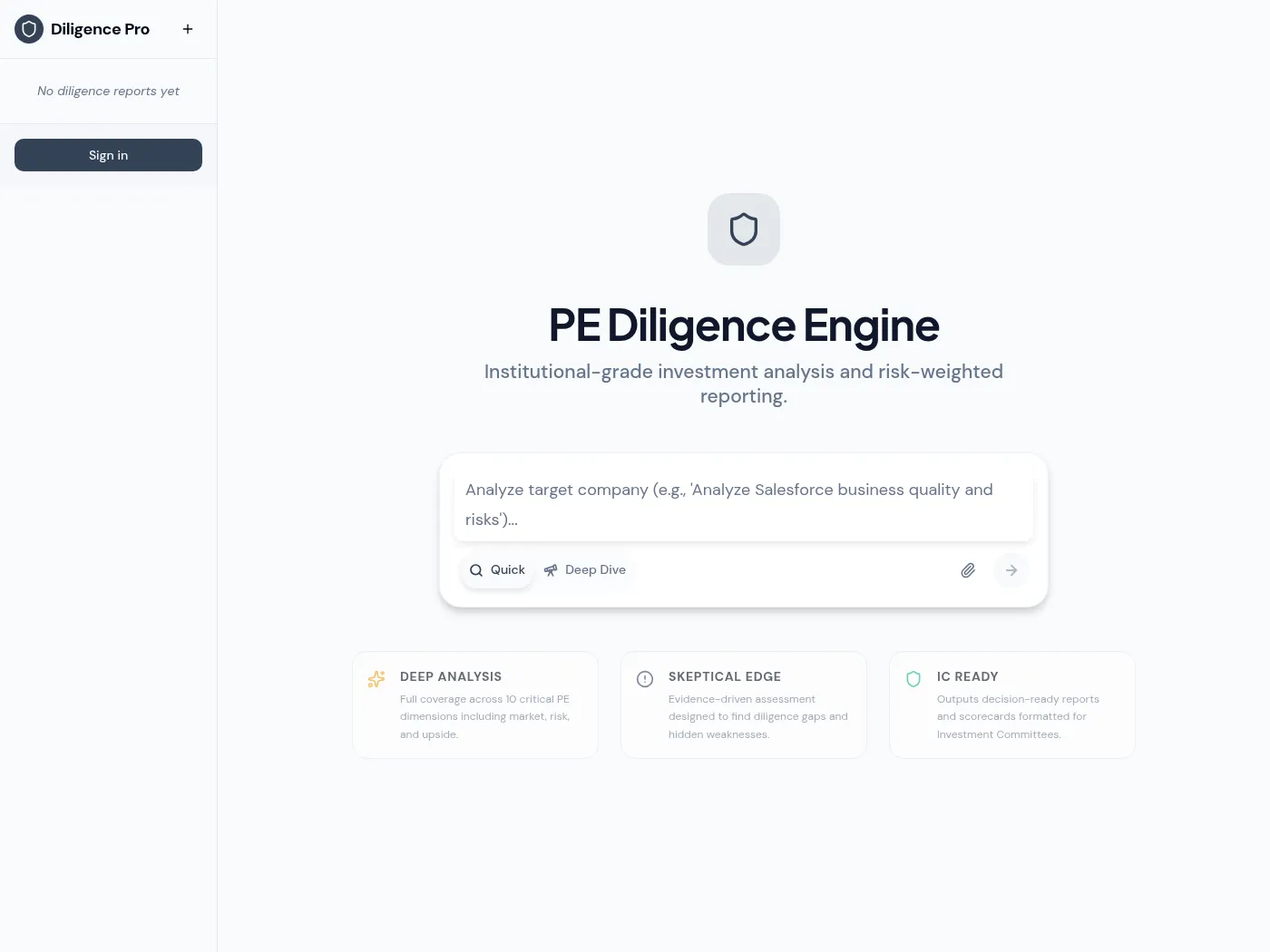 PE Diligence Pro