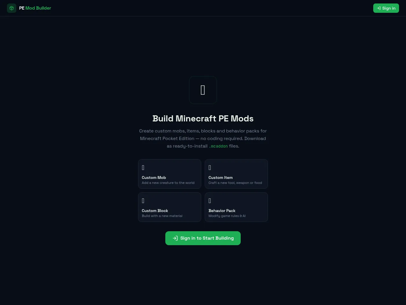 Pocket Edition Mod Builder