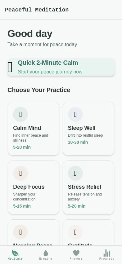 Peaceful Meditate App
