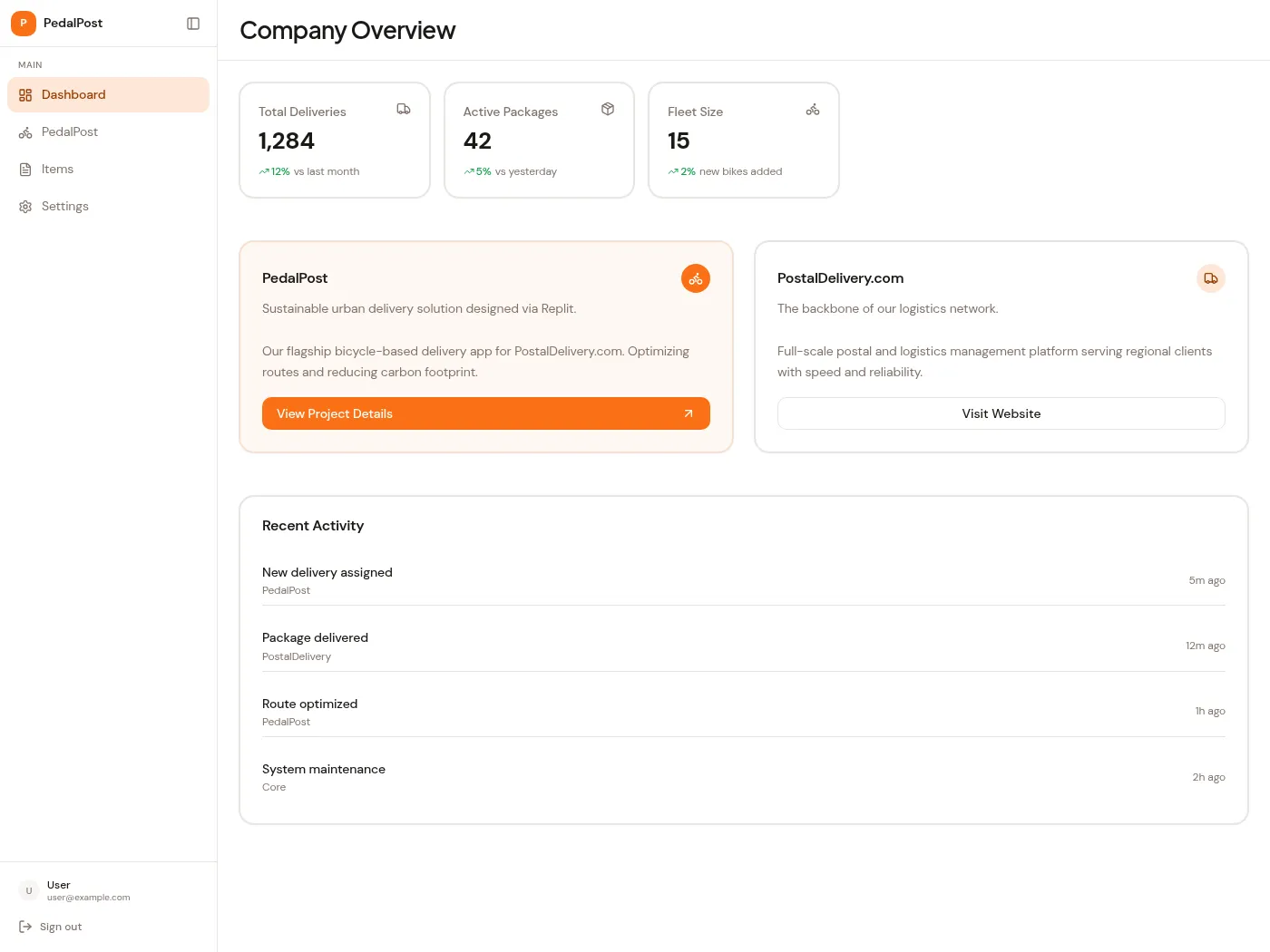 PedalPost Company Portal