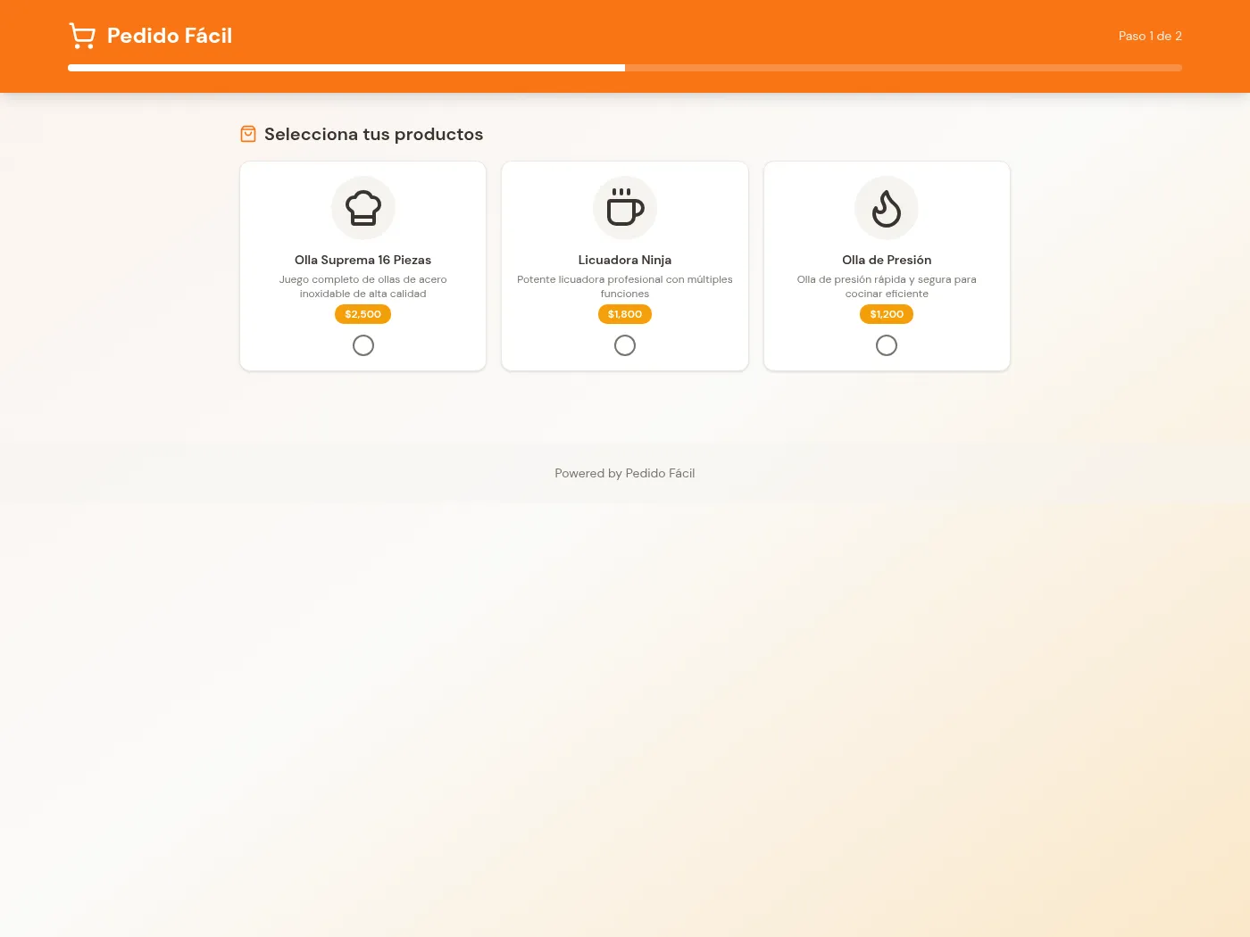 Pedido Fácil Web