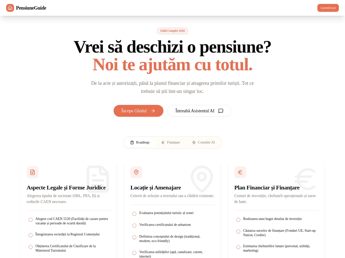 Pensiune Startup Guide