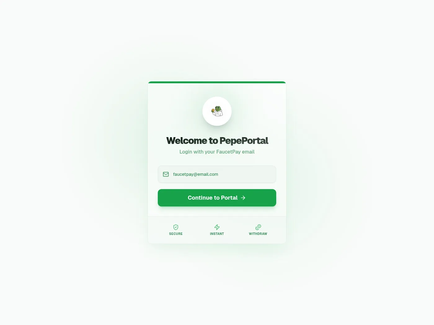 Pepe Faucet Portal
