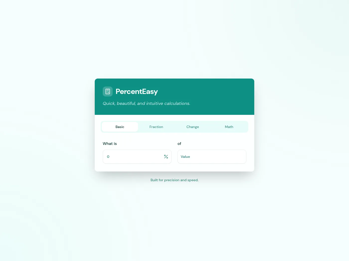 PercentEasy Calculator