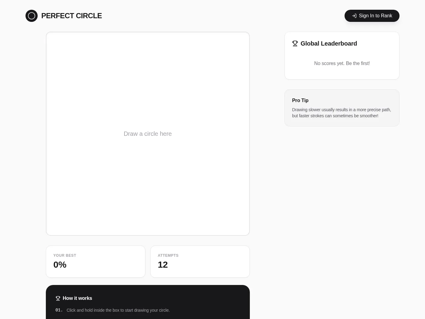 Perfect Circle Game