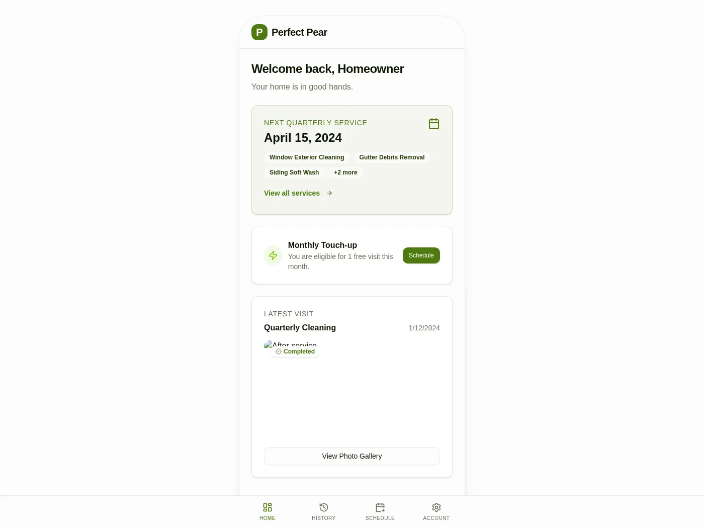 Perfect Pear Dashboard