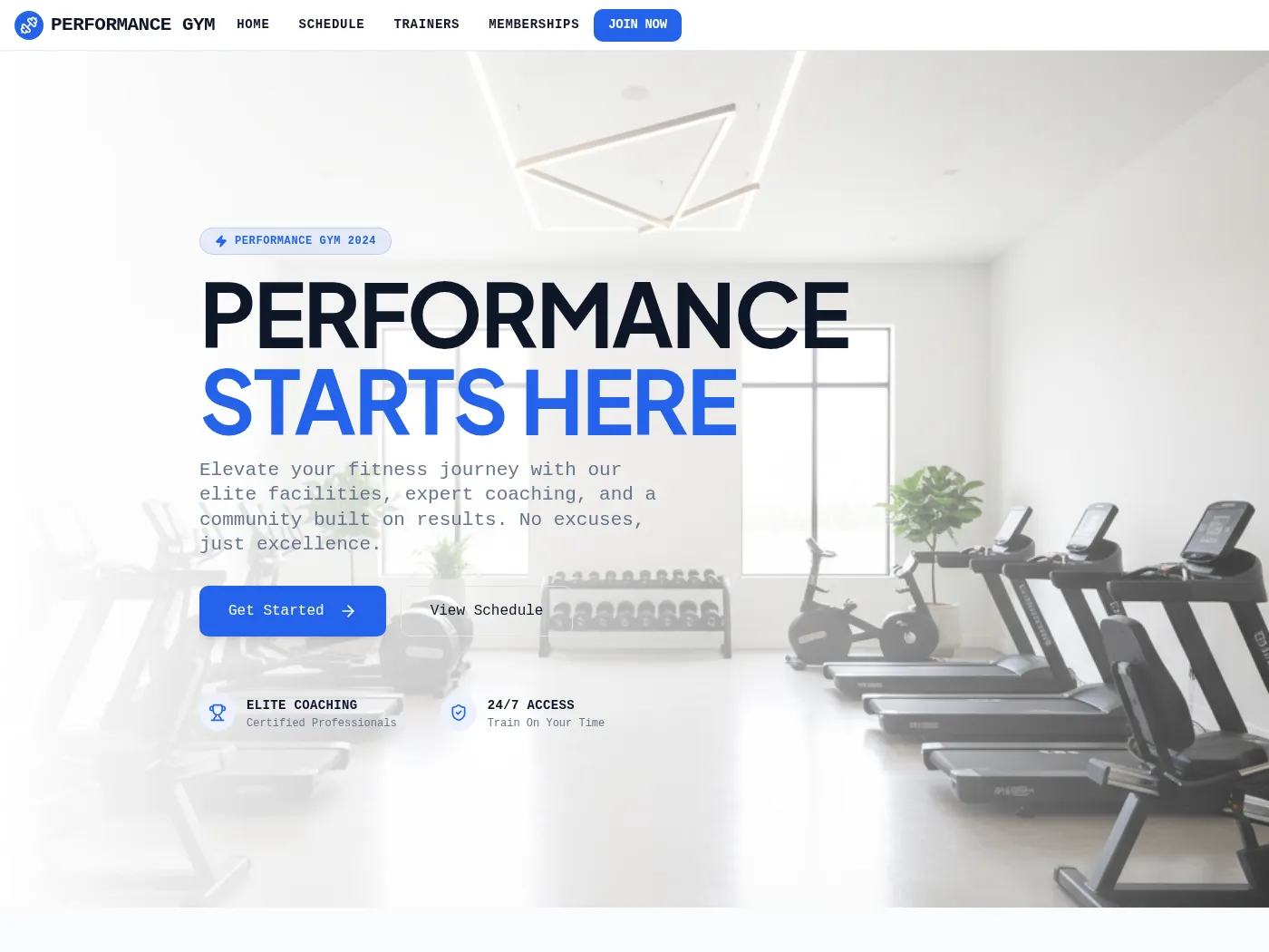 Performance Gym Web