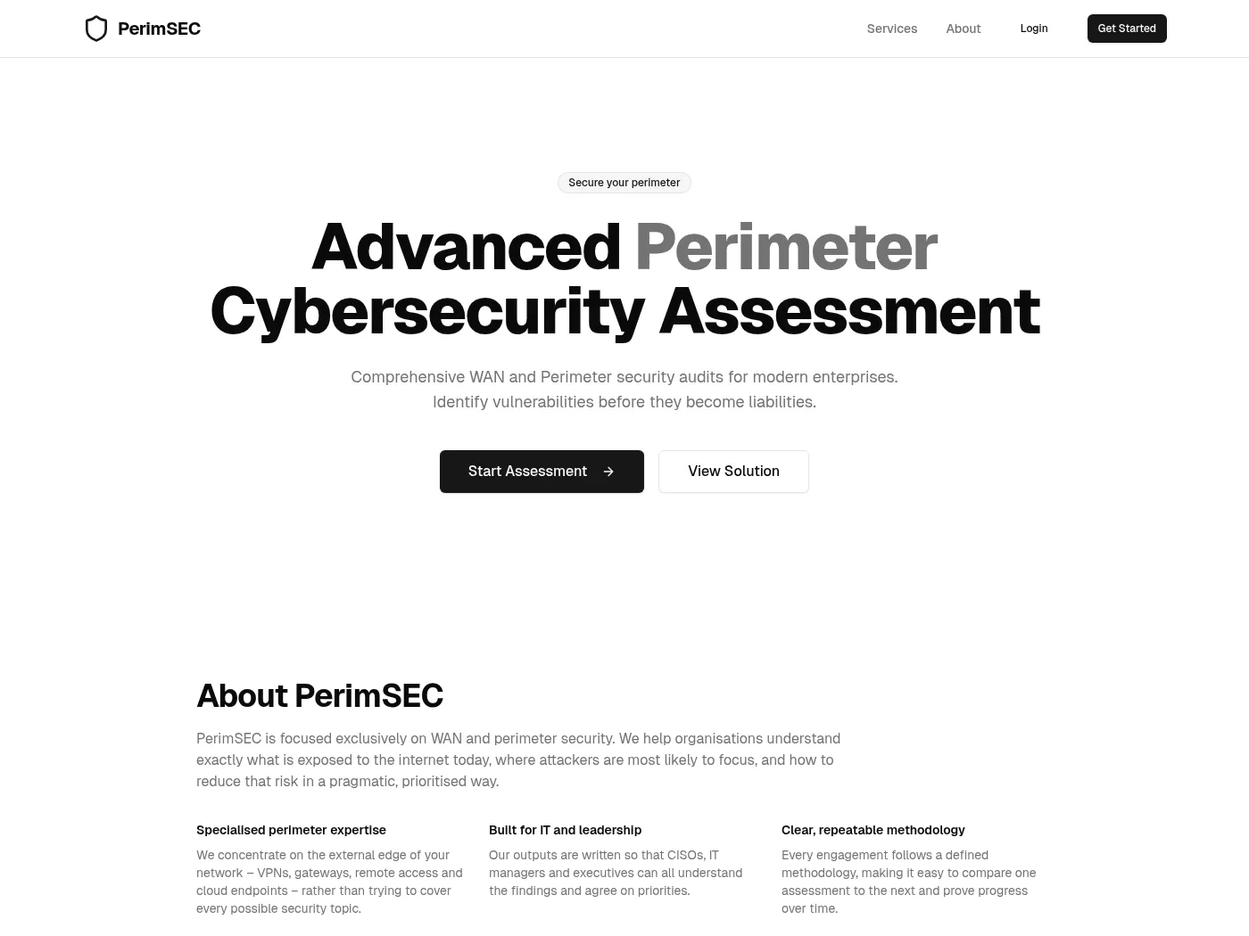 PerimSEC Cybersecurity Site