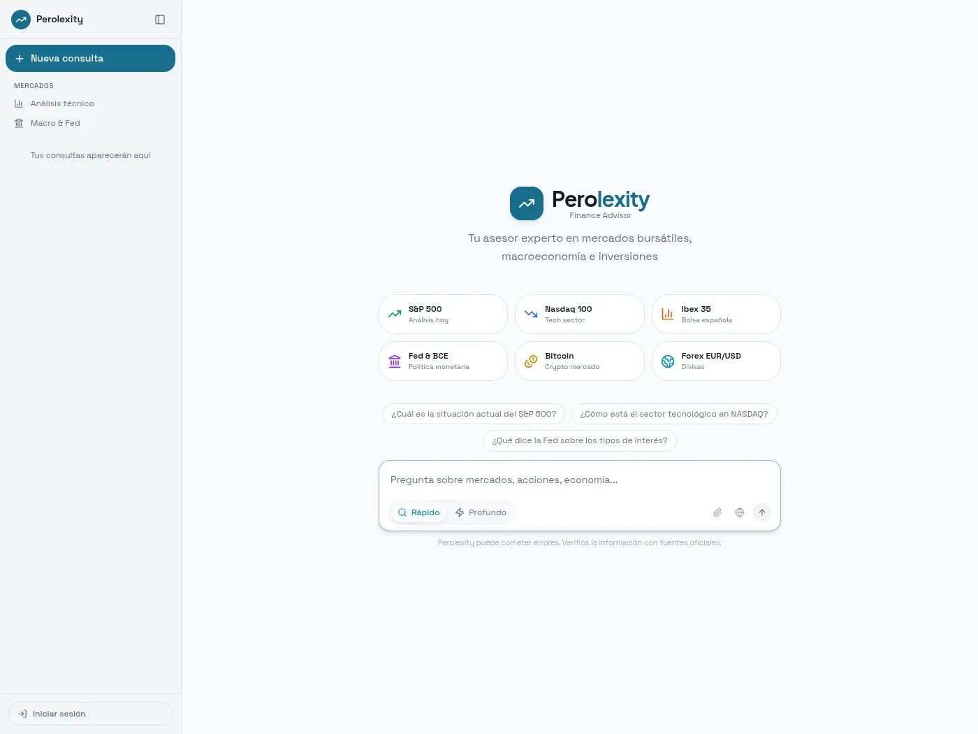 Perolexity Finance Advisor