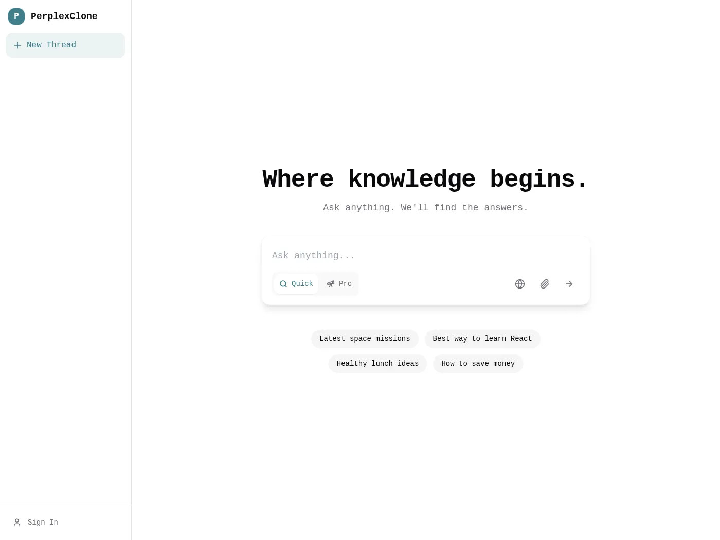 Perplexity AI Clone