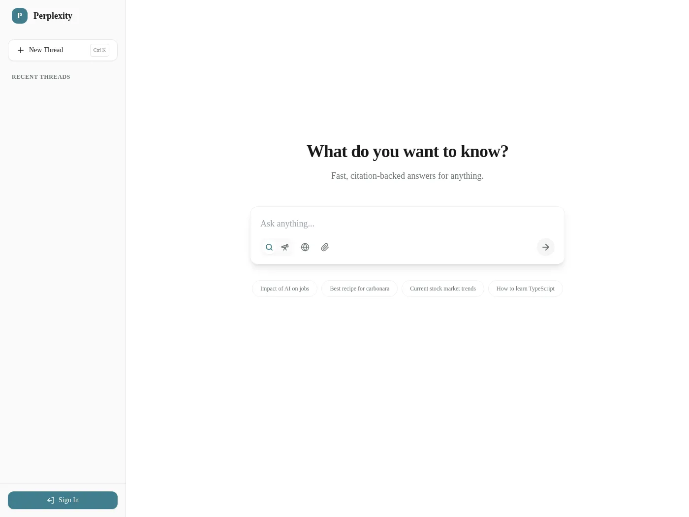 Perplexity Site Clone
