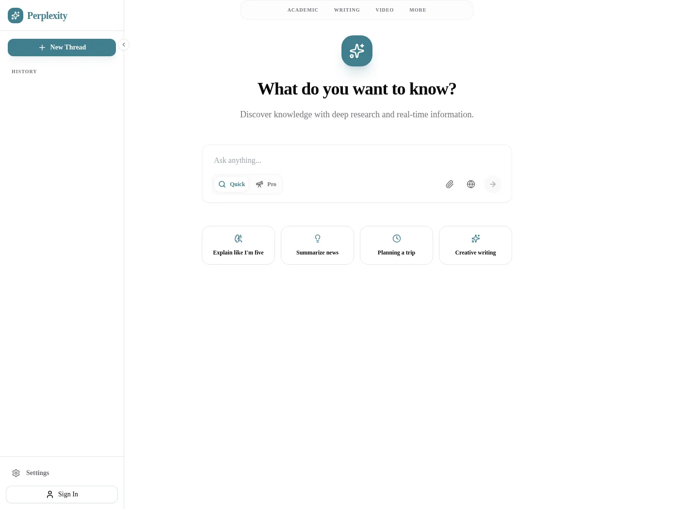 Perplexity Pro Web App