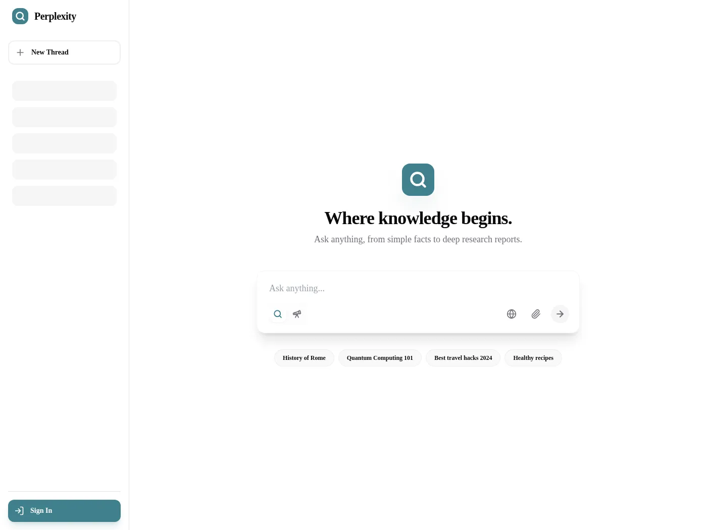 Perplexity Web Clone