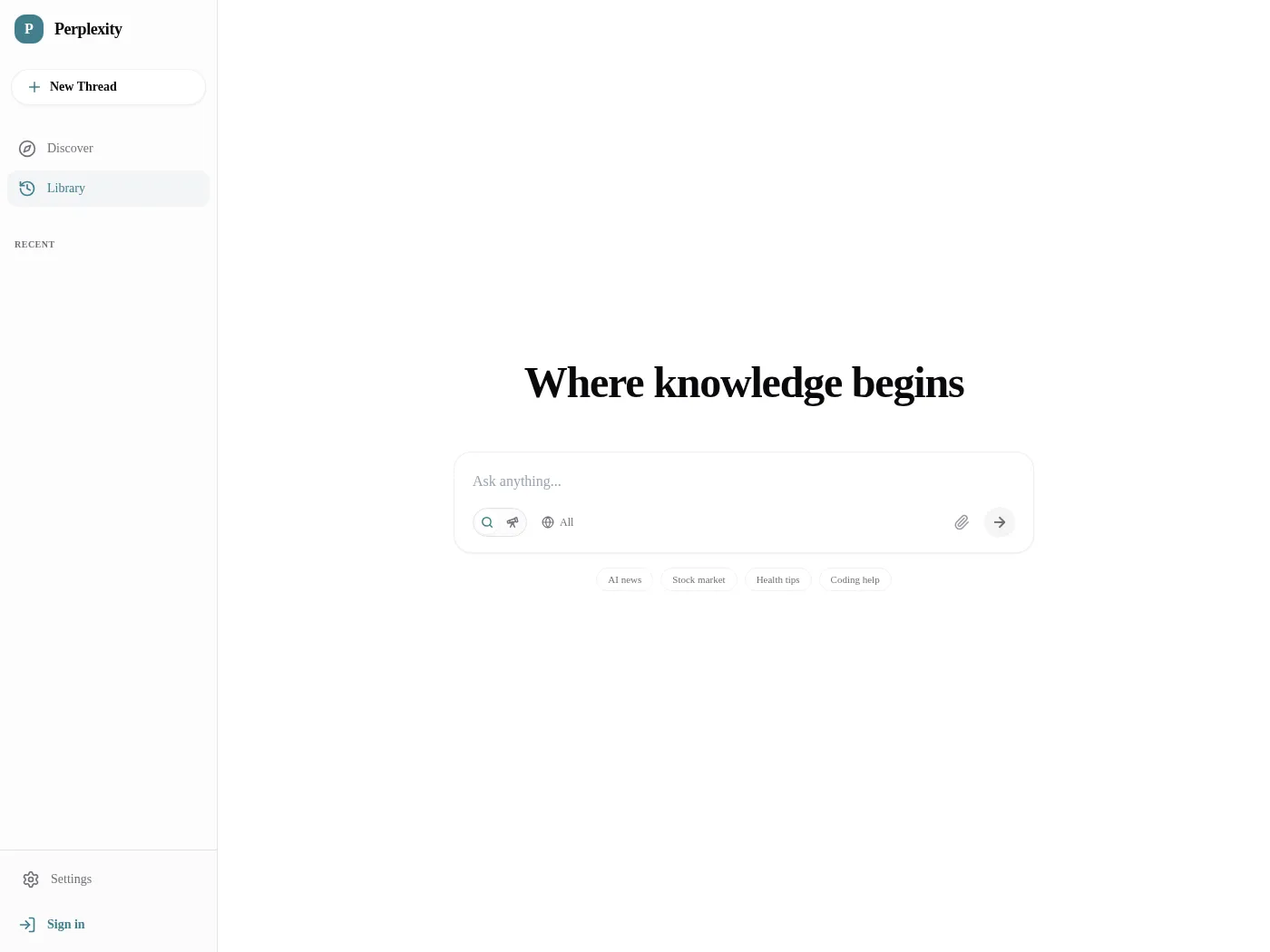 Perplexity Web Clone