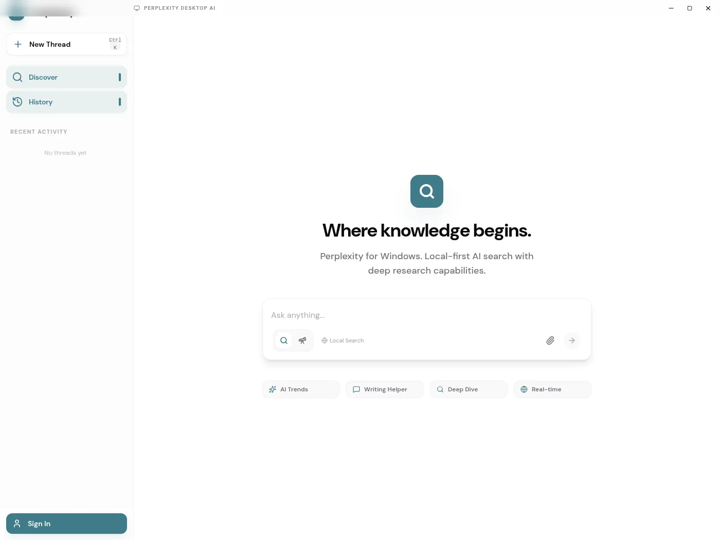 Perplexity Desktop AI