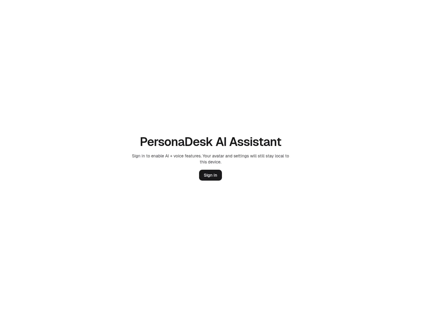 PersonaDesk AI Assistant