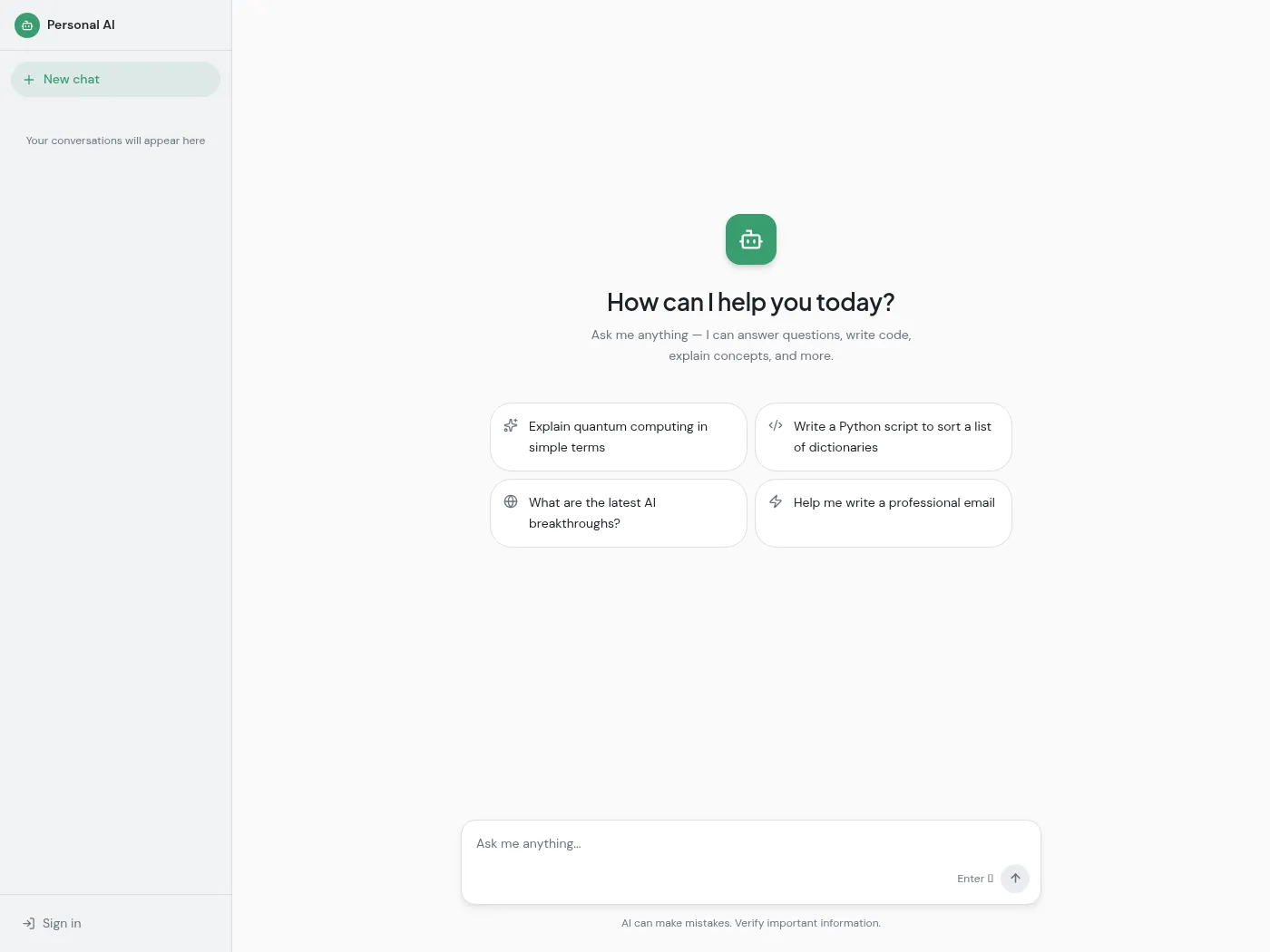Personal AI Chatbot