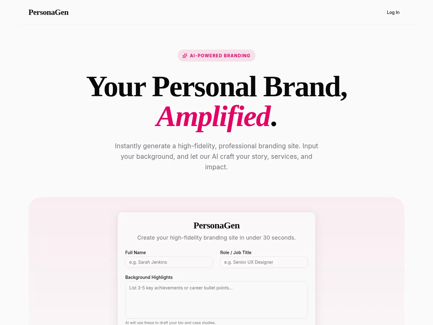 PersonaGen Site Builder