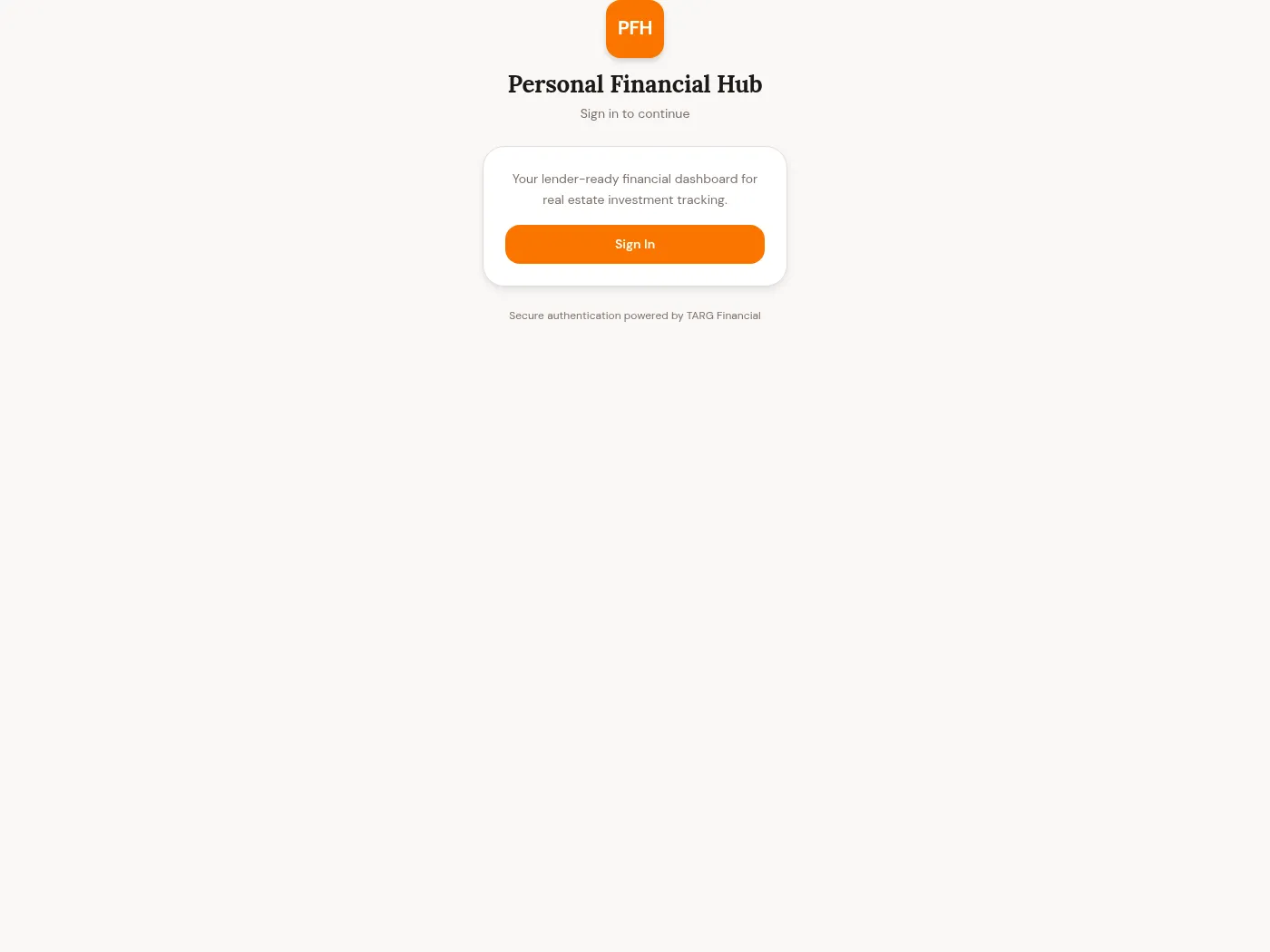 Personal Financial Hub