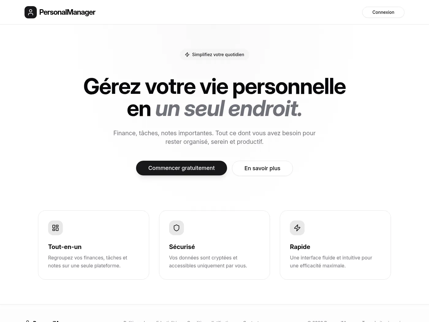 Personal Manager Web
