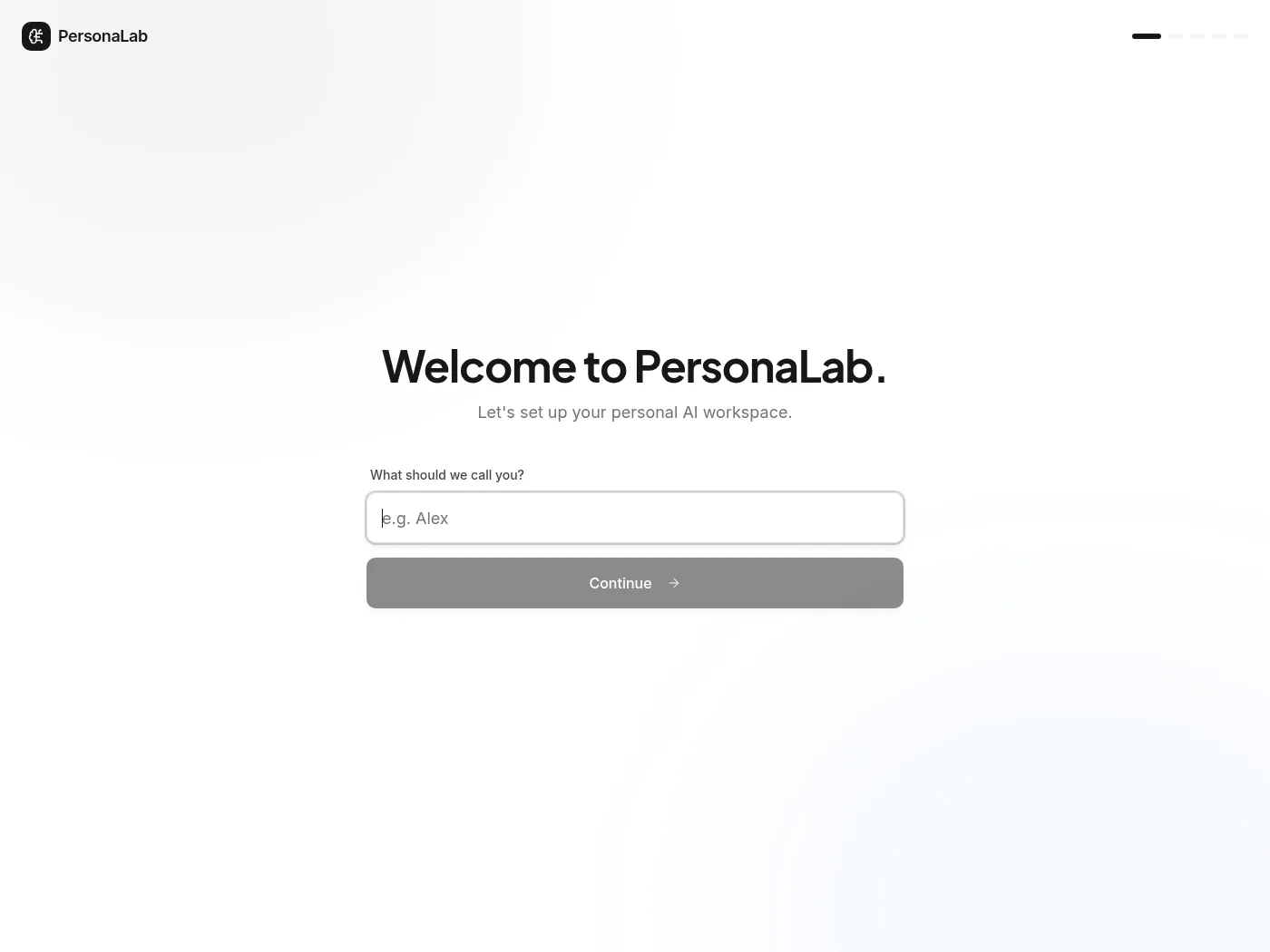 PersonaLab Onboarding UI