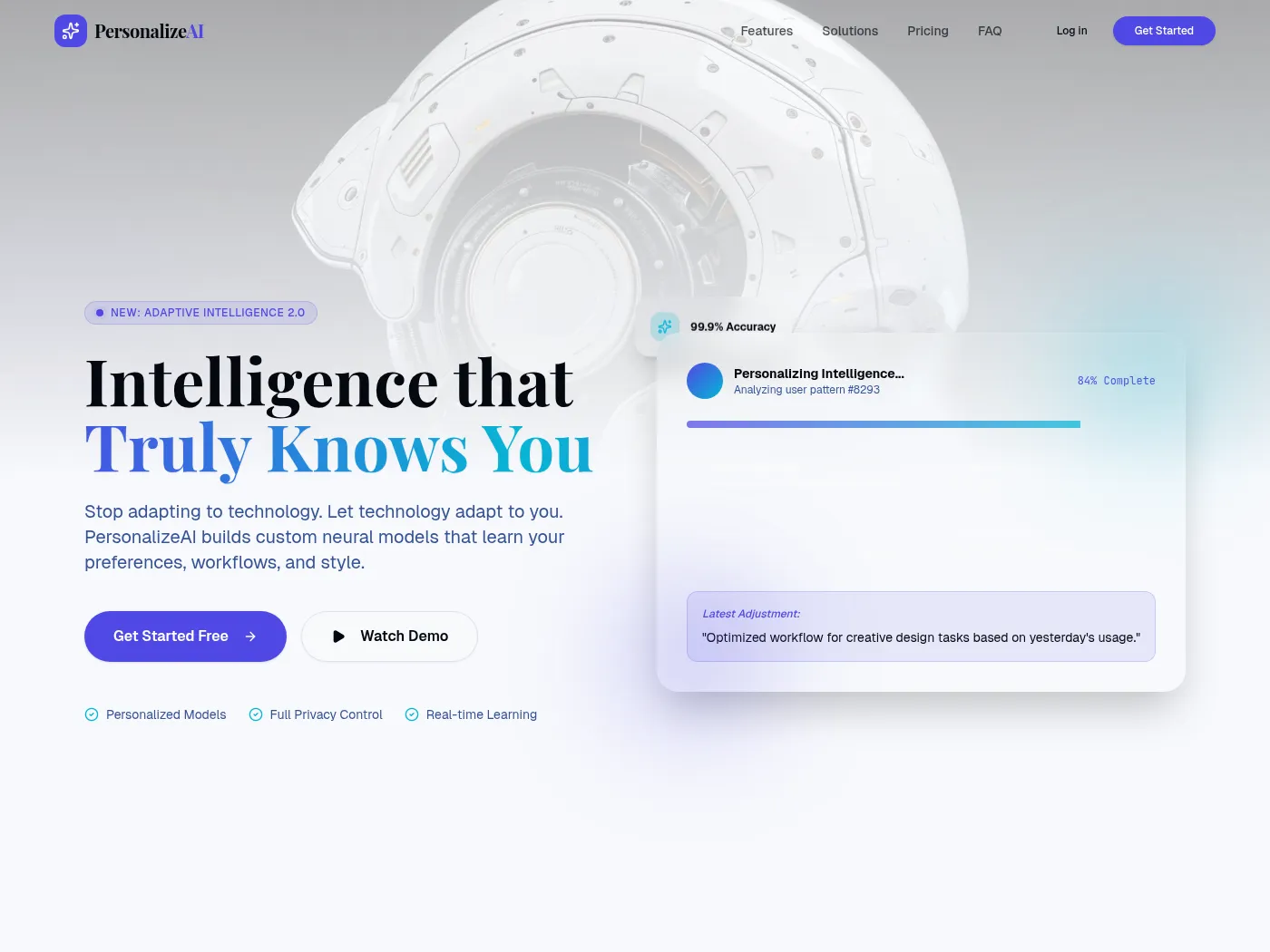 PersonalizeAI Landing Page