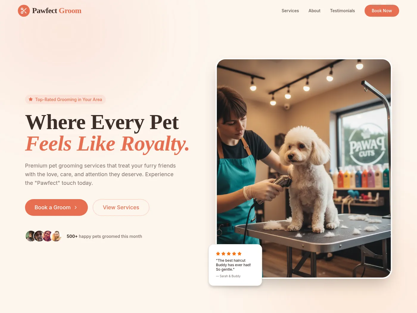 Pawfect Groom Landing